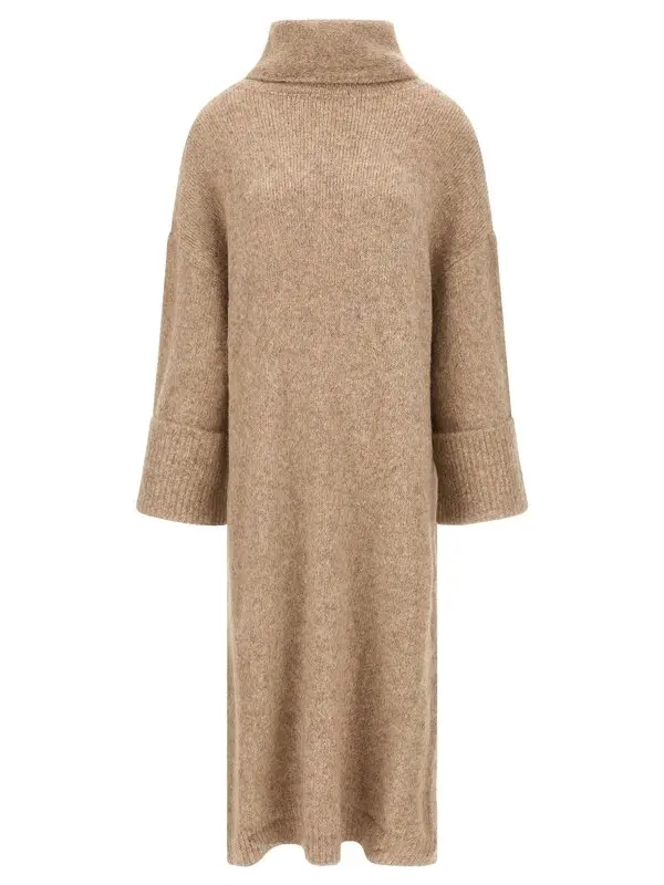 ENTIRE STUDIOS Manhattan Alpaca Knit Midi Dress - Beige