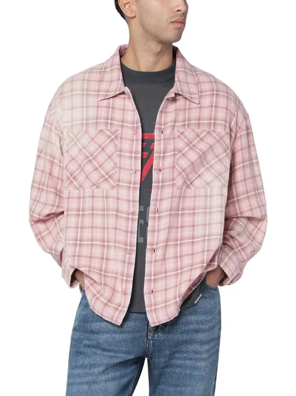 REPRESENT Quartz Check Flannel Shirt - Pink