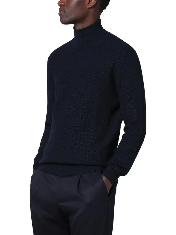 Tagliatore Wool Turtleneck Sweater - Blue