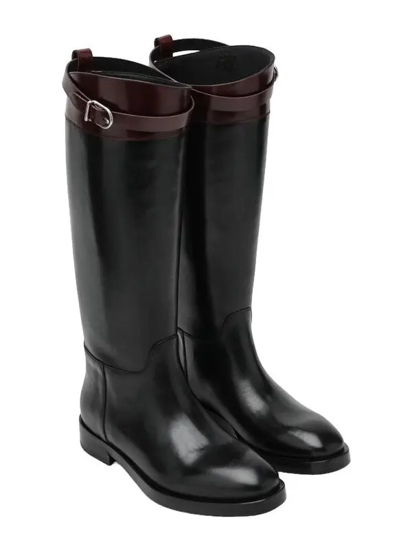 DURAZZI MILANO Leather Tall Boots - Black