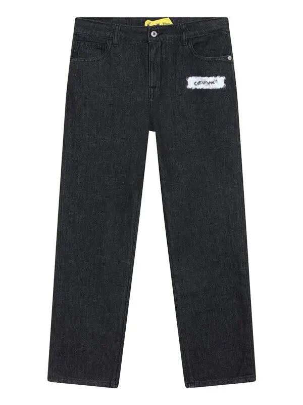 OFF WHITE™ Diagonal Sponge Effect Jeans - Black