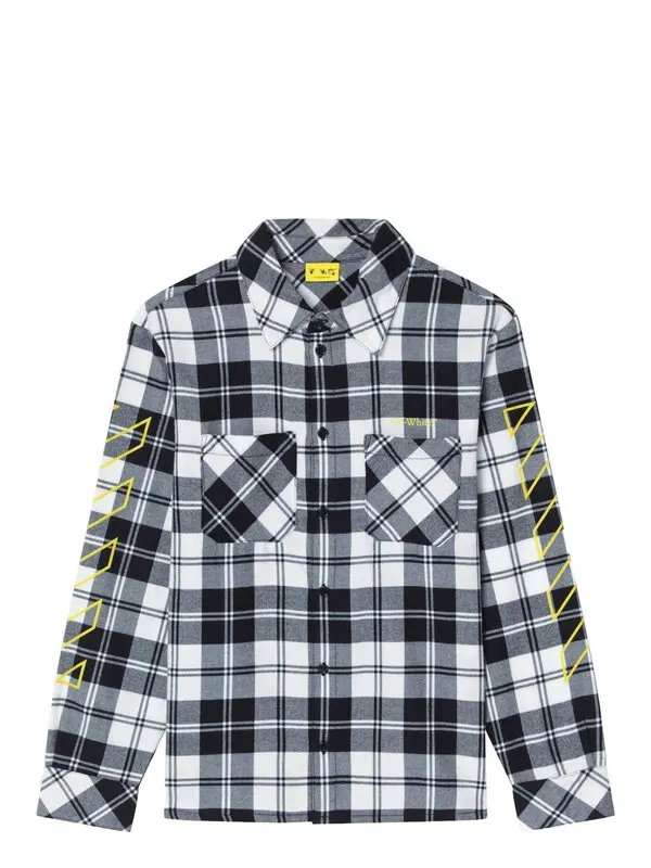 OFF WHITE™ Diagonal Checked Flannel Shirt - Black