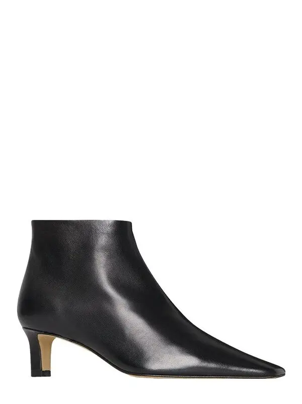 THE ROW Carla 45 Leather Ankle Boots - Black