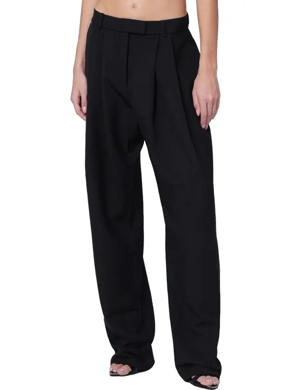 FRANCESCO MURANO Wide Leg Virgin Wool Trousers - Black
