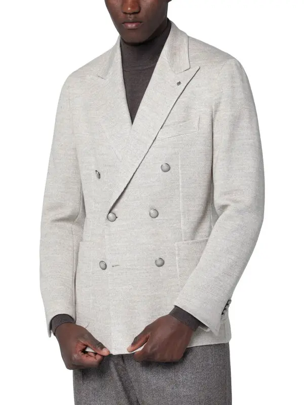 Tagliatore Double-breasted Wool Blend Jacket - Beige