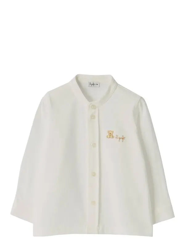 IL GUFO Cotton Jersey Shirt With Bear Embroidery - White