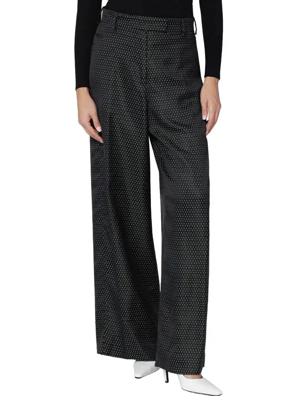 Dries Van Noten Jacquard Wide Leg Trousers - Black