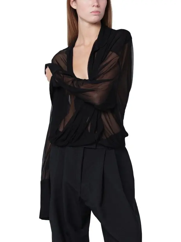 FRANCESCO MURANO Semi-transparent Blouse - Black