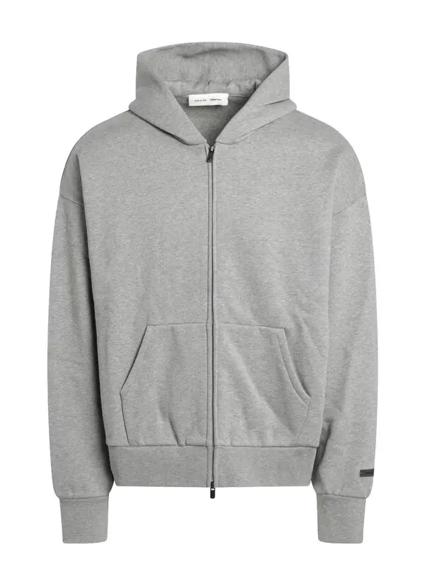 Fear Of God Cotton Fleece Zip-up Hoodie - Grey