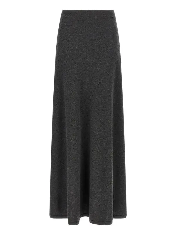 Balenciaga Maxi Wool Knit Skirt - Gray