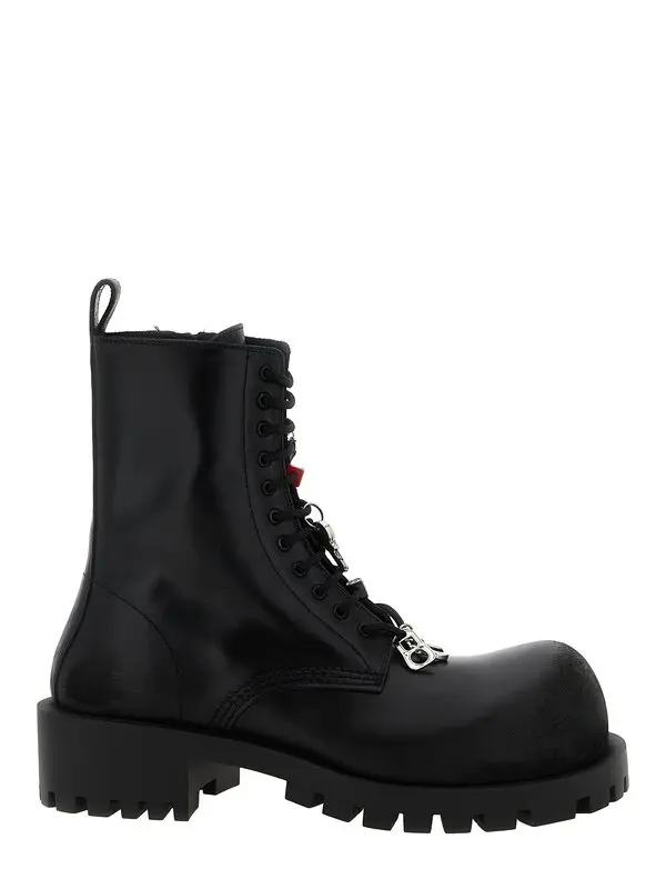 Balenciaga Hummer Leather Ankle Boots - Black