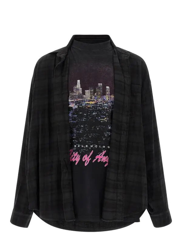 Balenciaga City Of Angels Layered T-shirt - Black
