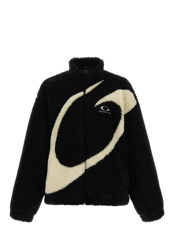 Balenciaga Teddy Fabric Jacket - White/black