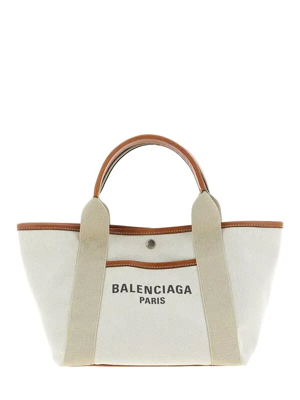 Balenciaga Small 'biarritz' Shopping Bag - Beige