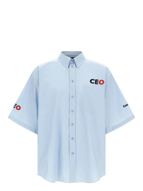 Balenciaga Ceo Uniform Logo Shirt - Light Blue