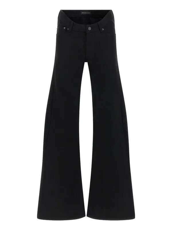 Balenciaga Curved Waist Flared Jeans - Black