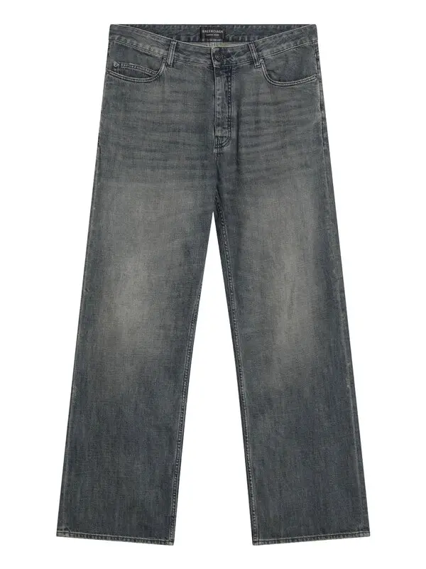 Balenciaga Loose Washed Jeans - Blue