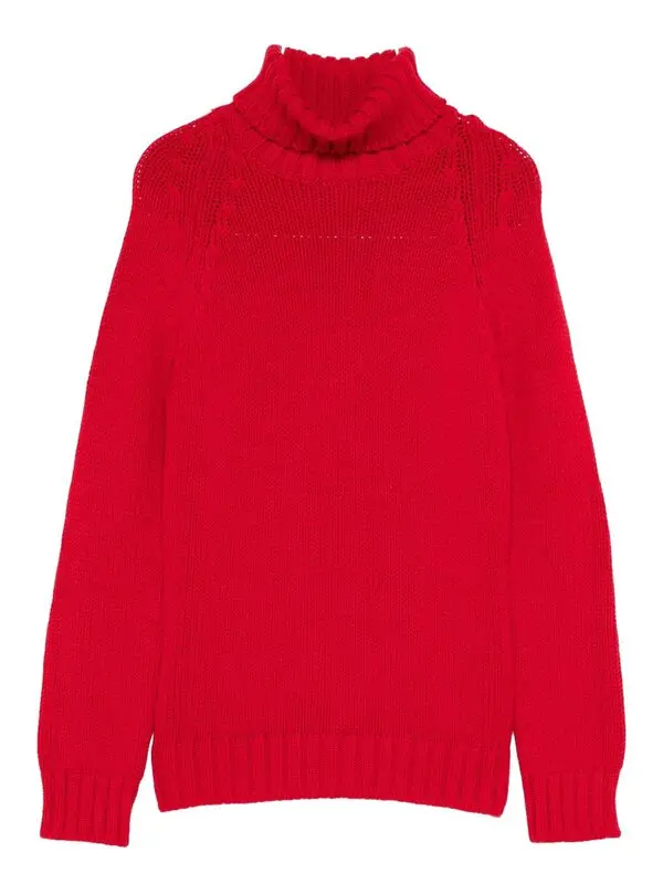 BASE Wool Turtleneck Jumper - Red