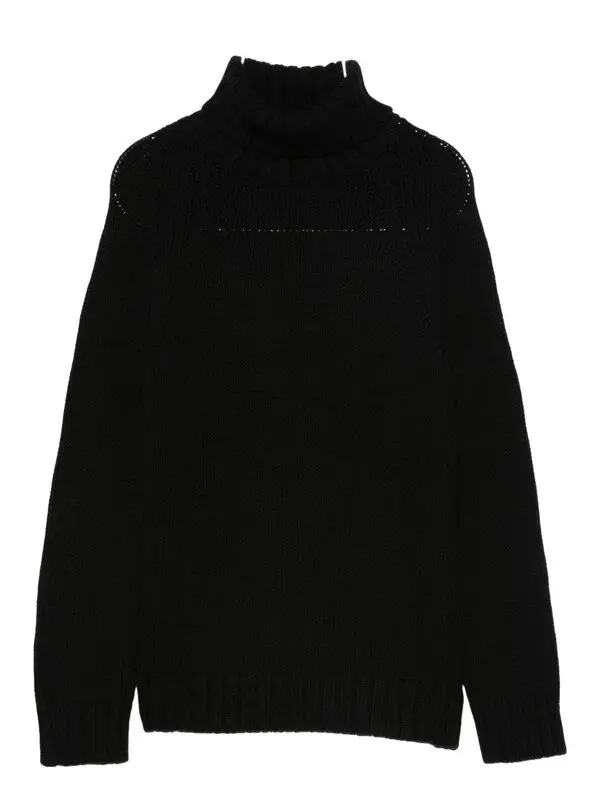 BASE Wool Turtleneck Jumper - Black
