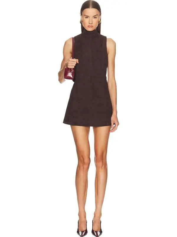 SEROYA.NYC Carina Suede Dress - Tobacco