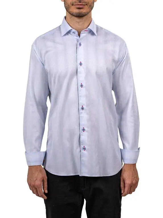 MACEOO Fibonacci Ascension 0075 Contemporary Fit Button-up Shirt - White Multi