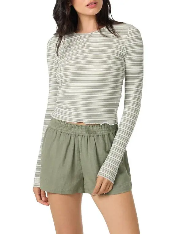 O'Neill Errin Stripe Crop Long Sleeve T-shirt - Sea Spray