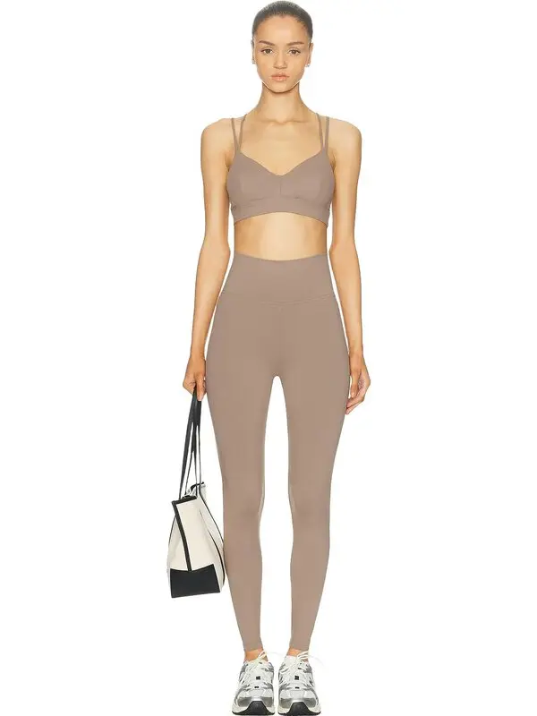 NORBA Strappy Bralette In Beige - Mocca