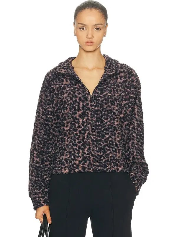 Year Of Ours Lucia Half Zip - Leopard