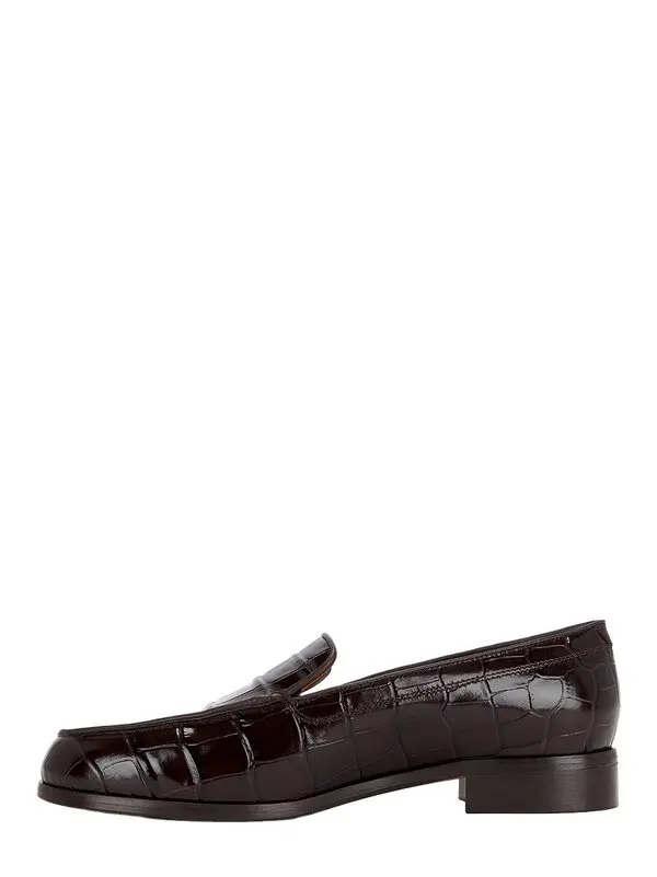 EMME PARSONS Danielle Loafer - Espresso Embossed Croc