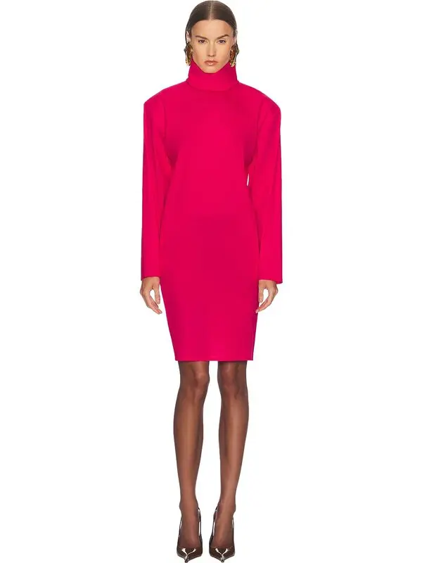 Saint Laurent Long Sleeve Dress - Magenta