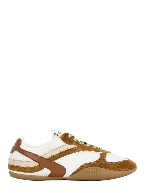 Miu Miu Gymnasium Nylon Tech Sneaker - Talco & Cannella