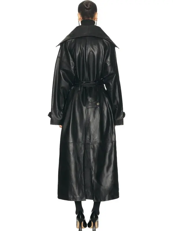 KAREN ARCANJO Bree Leather Coat - Black