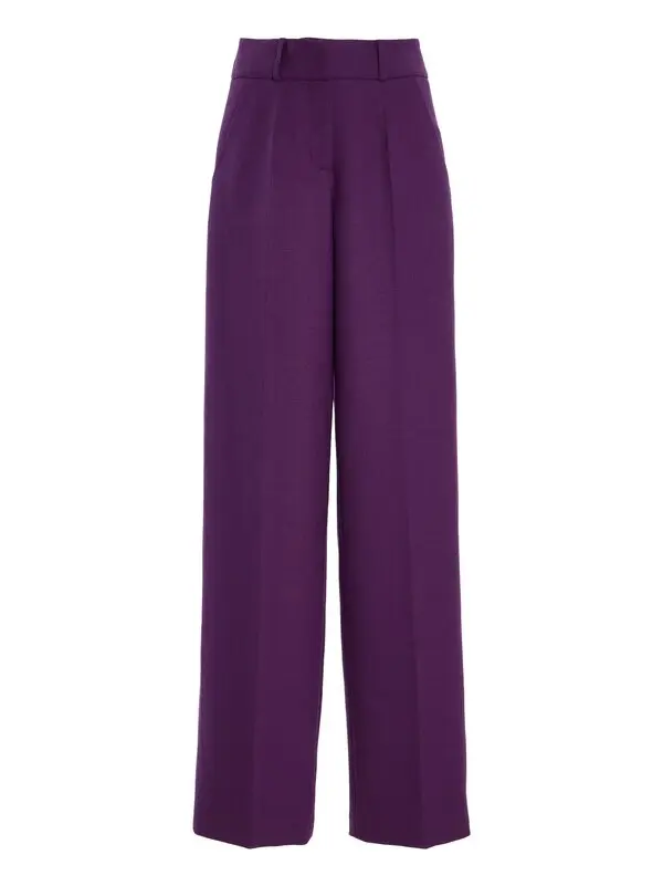 SERGIO HUDSON Straight Leg Wool Trousers - Purple