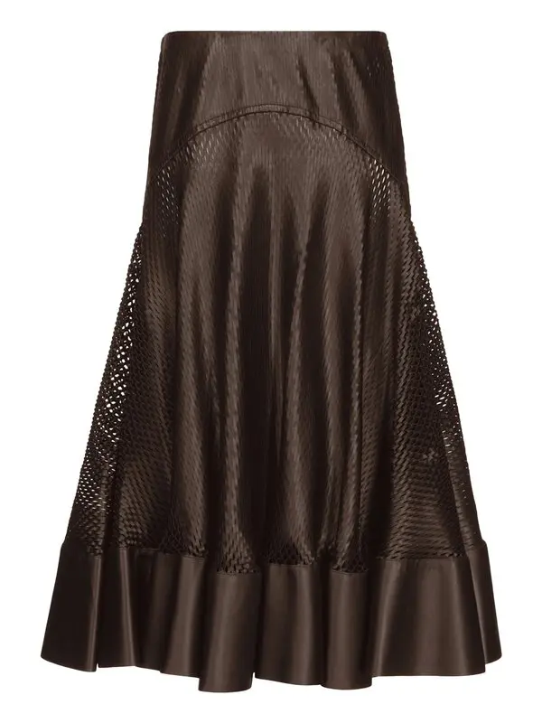 Alaïa Laser-cut Leather Mini Skirt - Brown