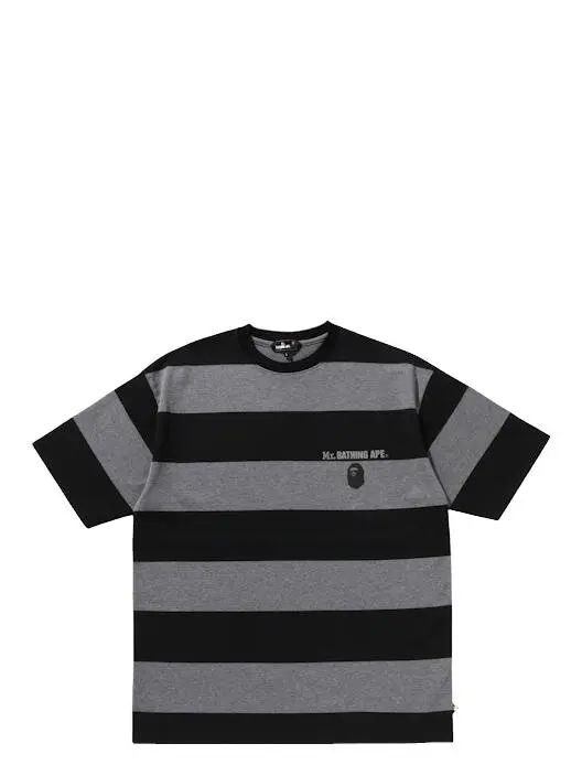 A BATHING APE Stripe Print Iv Tee Shirt - Black