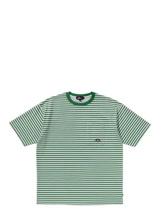 A BATHING APE Stripe Print I Tee Shirt - Green