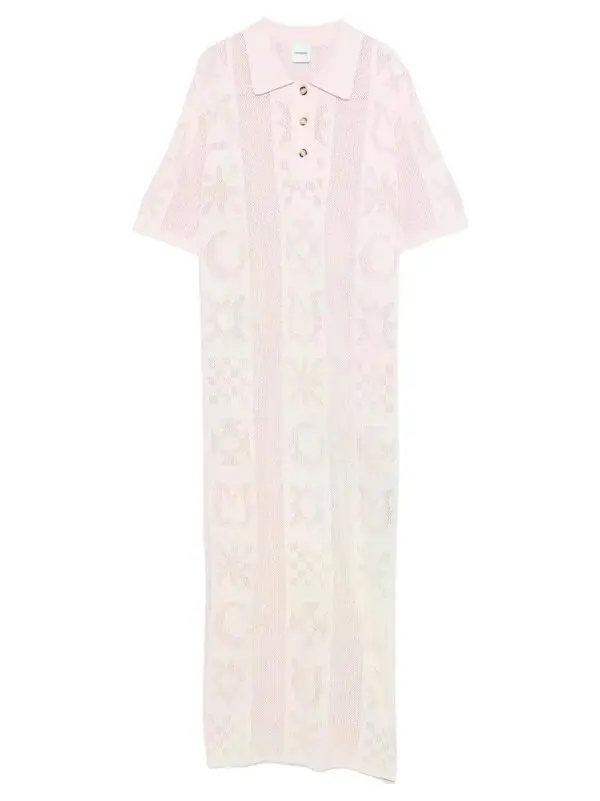 Nanushka Polo Neck Patterned Dress - Pink