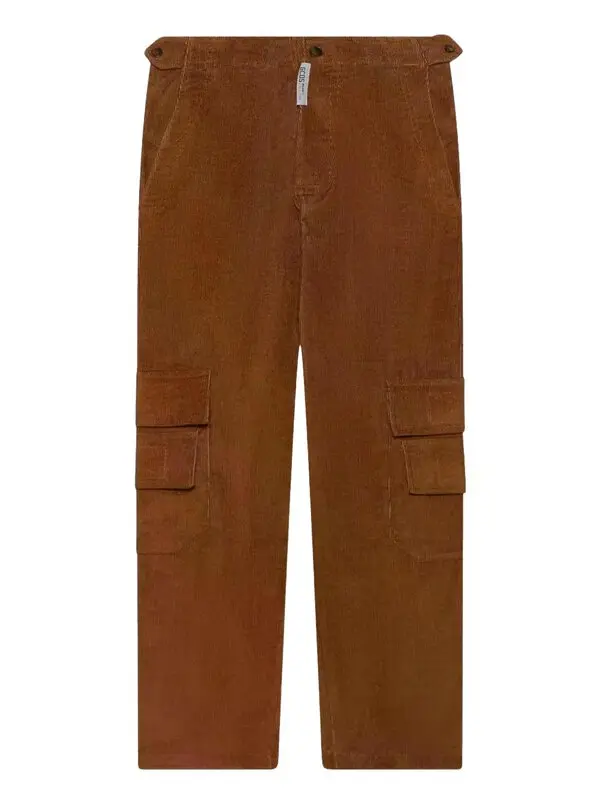 Gcds Corduroy Straight-leg Trousers - Brown