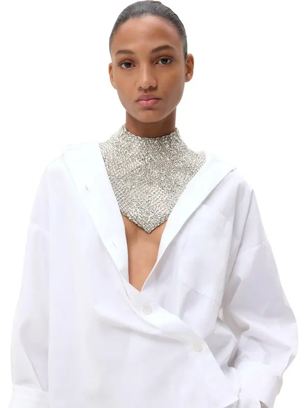 TWP Crystal Embellished Detachable Collar - Crystal/ivory