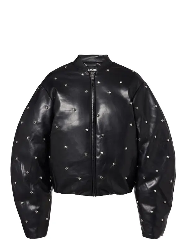 ROTATE BY BIRGER CHRISTENSEN Studded Puffer Jacket - Black