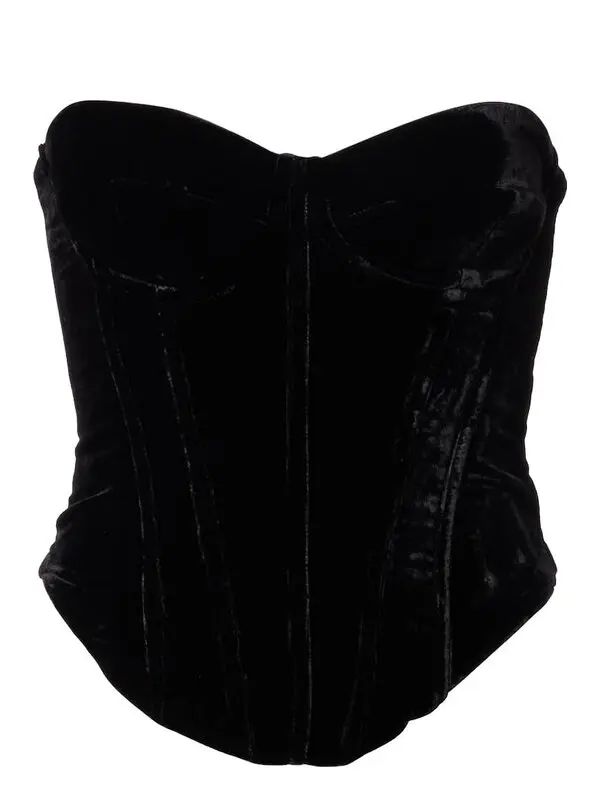 ROTATE BY BIRGER CHRISTENSEN Velvet Bustier - Black