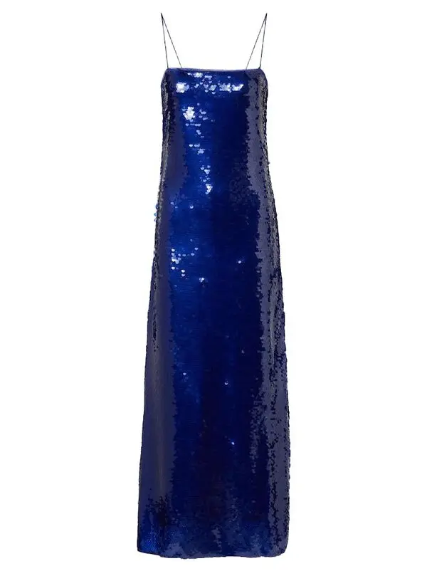 Remain Birger Christensen Sequined Maxi Dress - Blue
