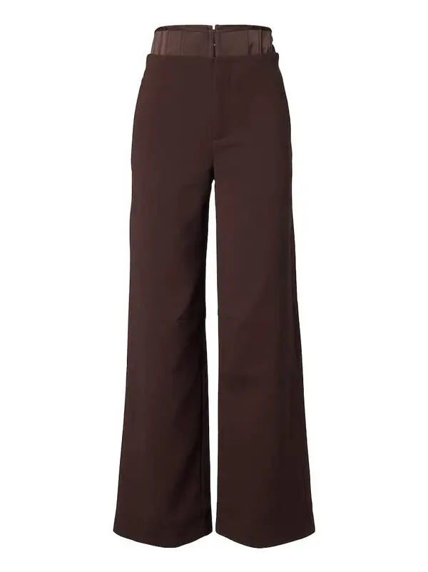 ROTATE BY BIRGER CHRISTENSEN High-rise Wide-leg Pants - Brown