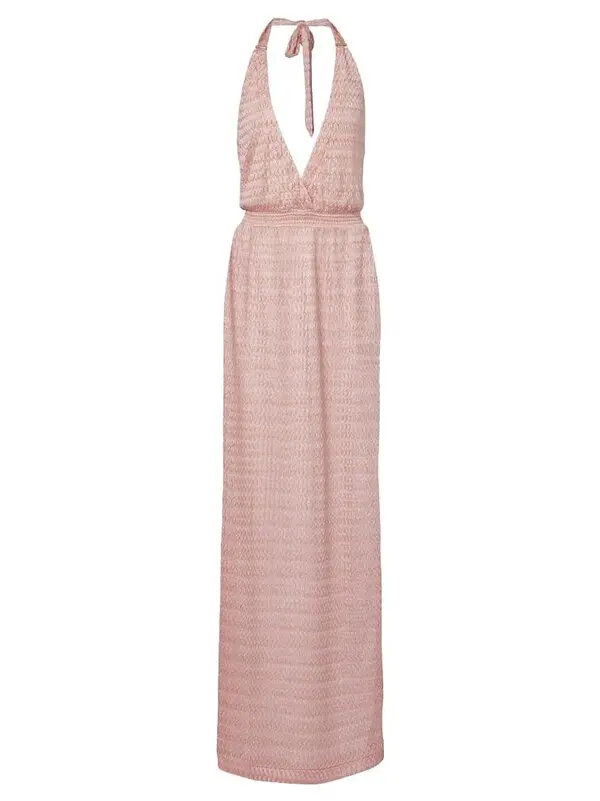 Melissa Odabash Mariah Lamé Maxi Dress - Pink