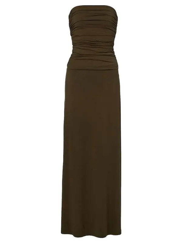 Melissa Odabash Rae Ruched Maxi Dress - Green