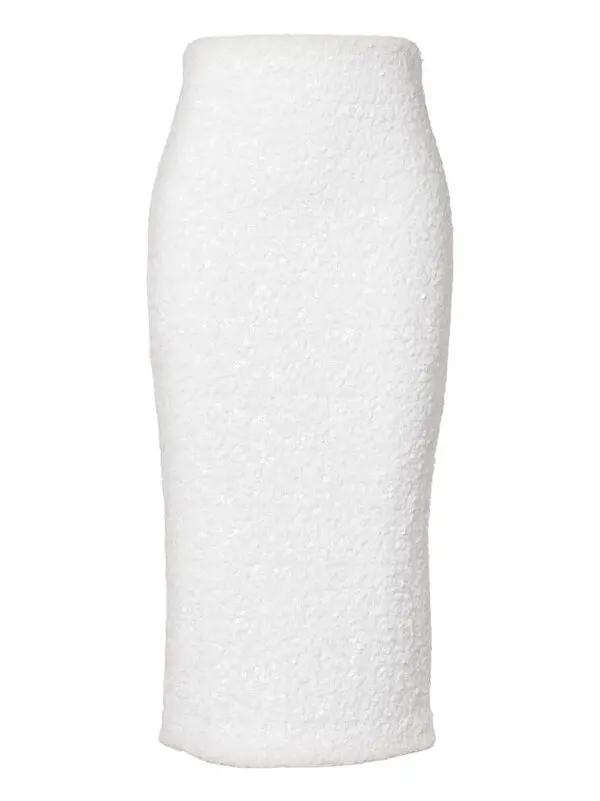 Remain Birger Christensen Sequined Pencil Skirt - White