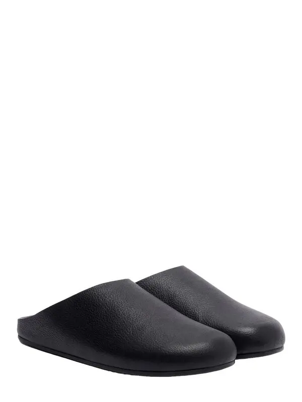 THE ROW Hudson Leather Mules - Black