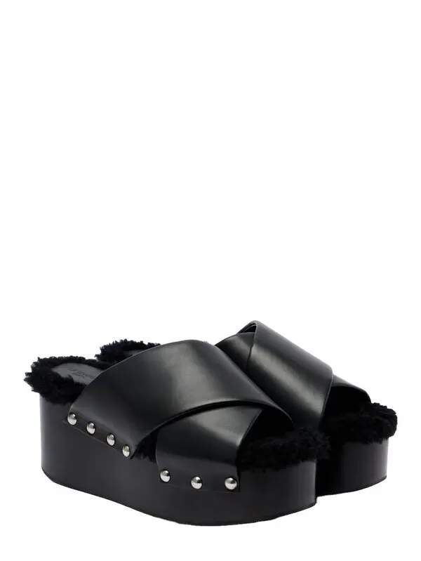 Le Monde Beryl Leather Sandals - Black