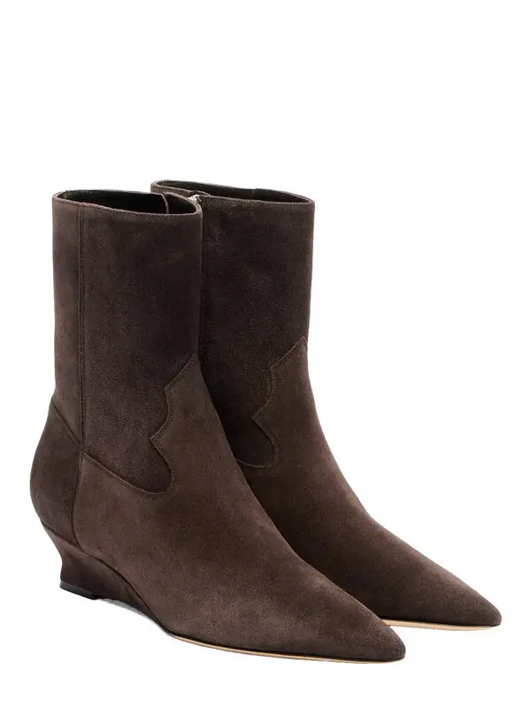 Le Monde Beryl Suede Ankle Boots - Brown