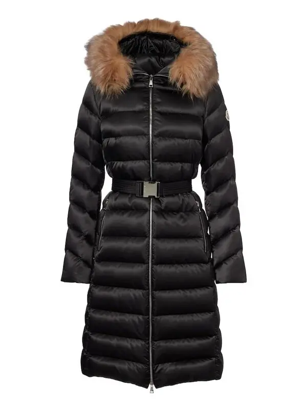 Moncler Leersie Shearling-trimmed Hooded Down Coat - Black